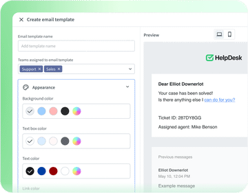 Email template builder in HelpDesk