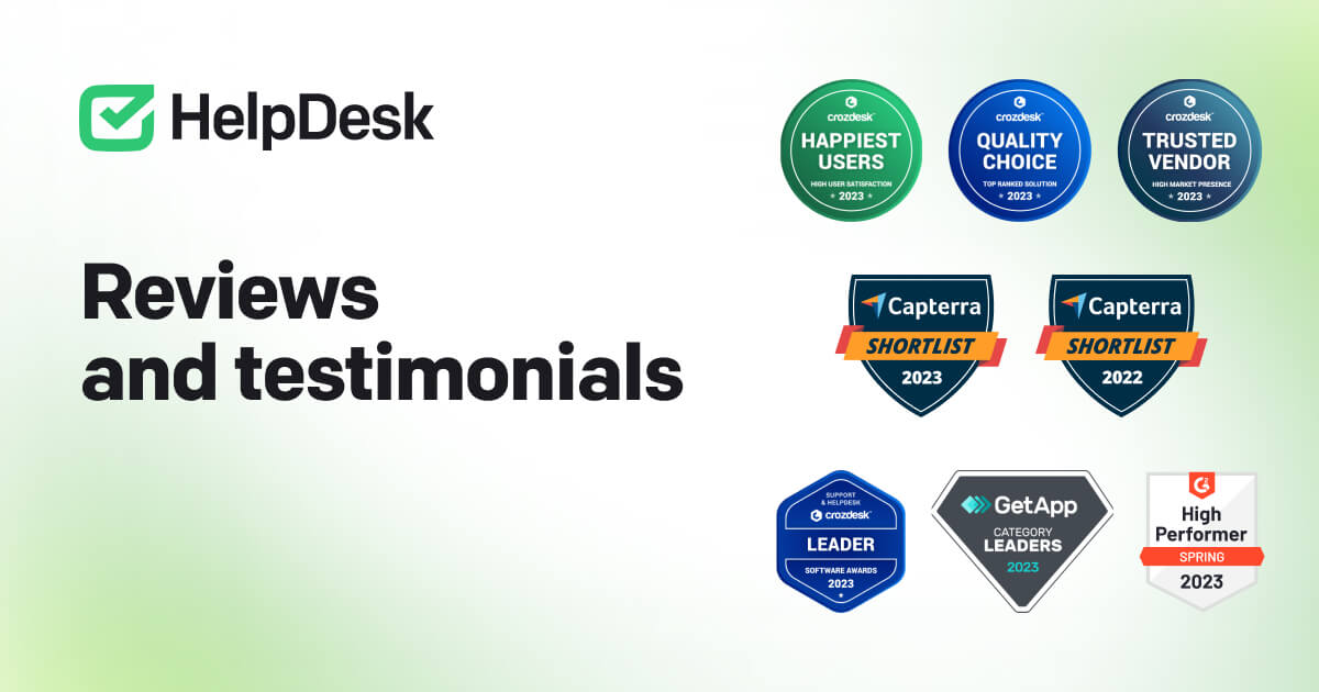 HelpDesk Reviews and Testimonials